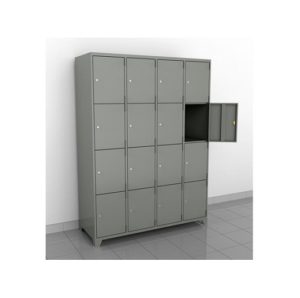 Locker metalico de 16 puertas anchas de 45 cm x 35 cm Seguridad Global